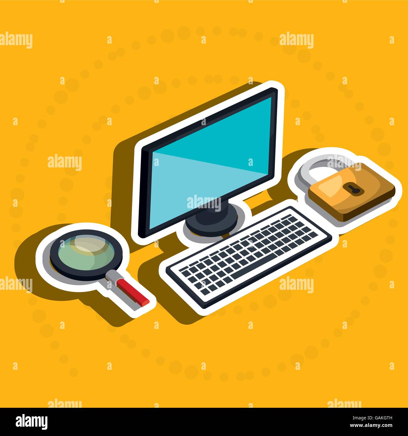 isometric desktop computer with isolated icon design Stock Vector Image ...