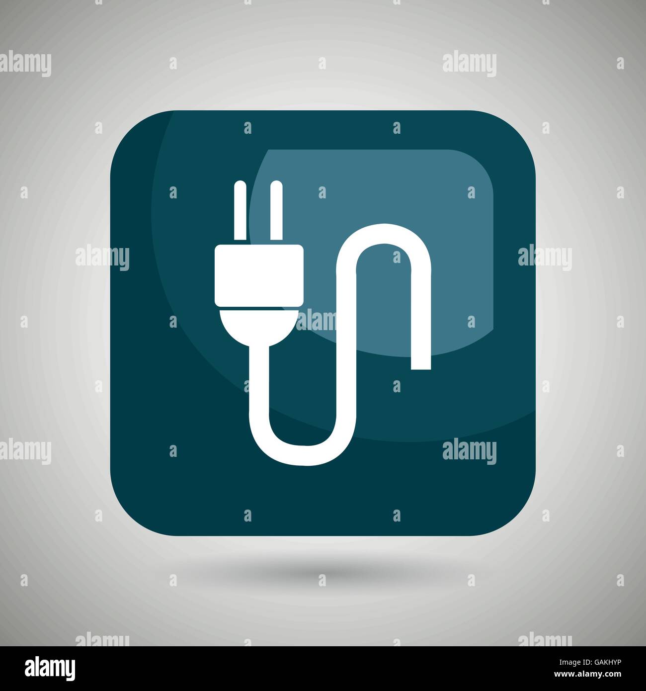 electric plug square button isolated icon design Stock Vector Image ...