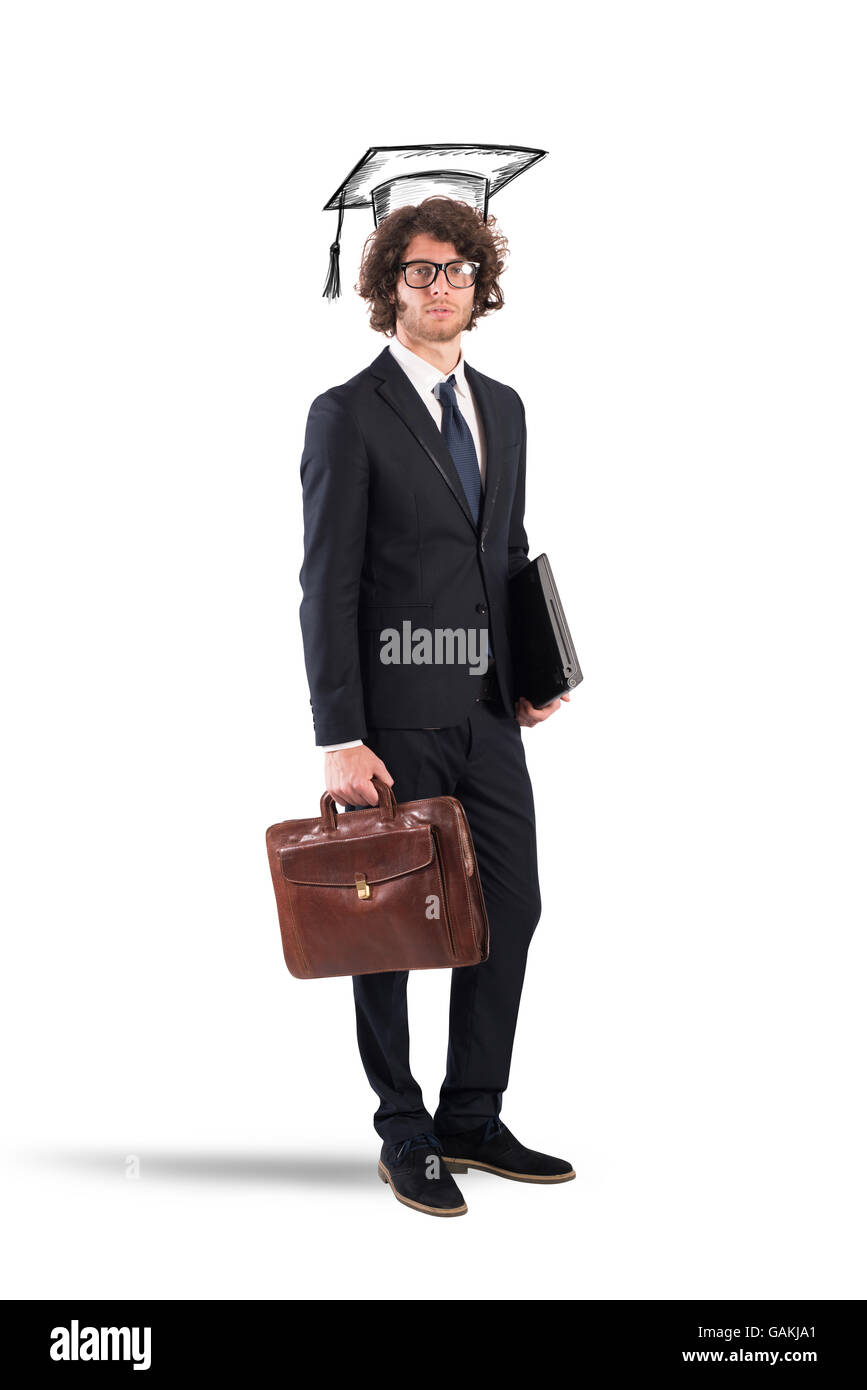 Man graduate ready to work Stock Photo - Alamy