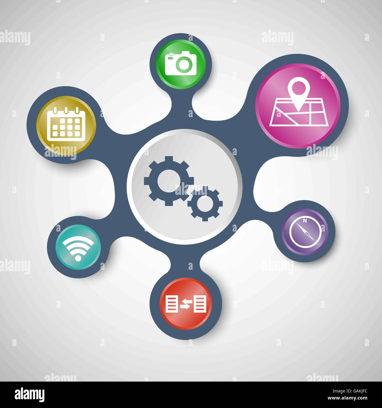 Application infographic templates with connected metaballs, stock ...
