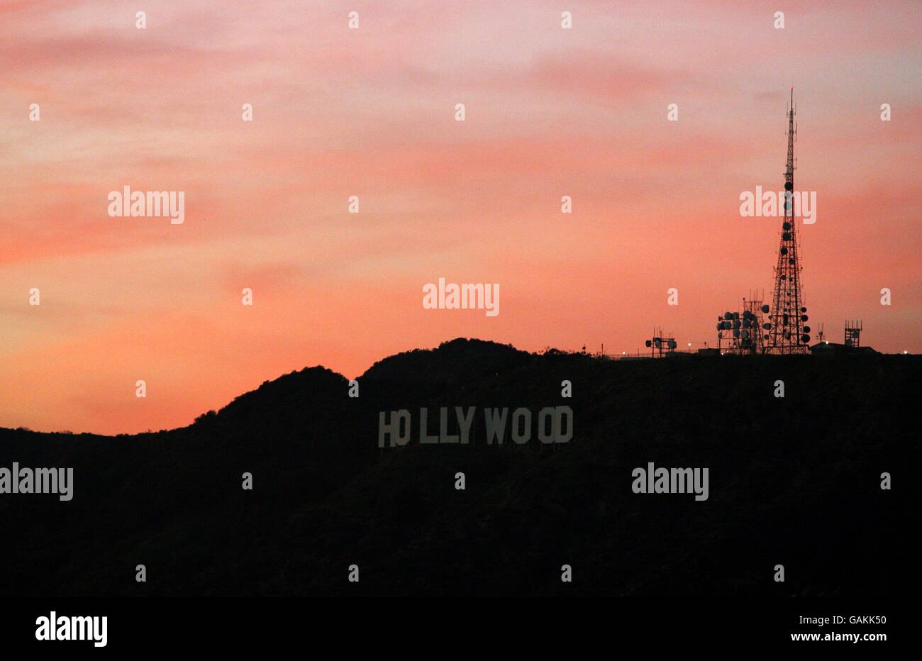 General view of the Hollywood sign from the Griffith Observatory in Los ...