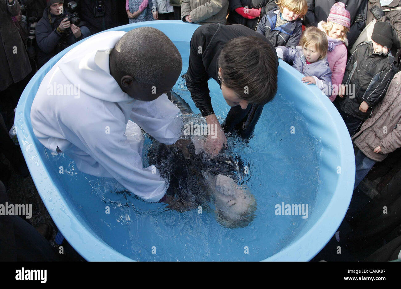 The Archbishop of York Dr John Sentamu, left and a fellow church leader ...
