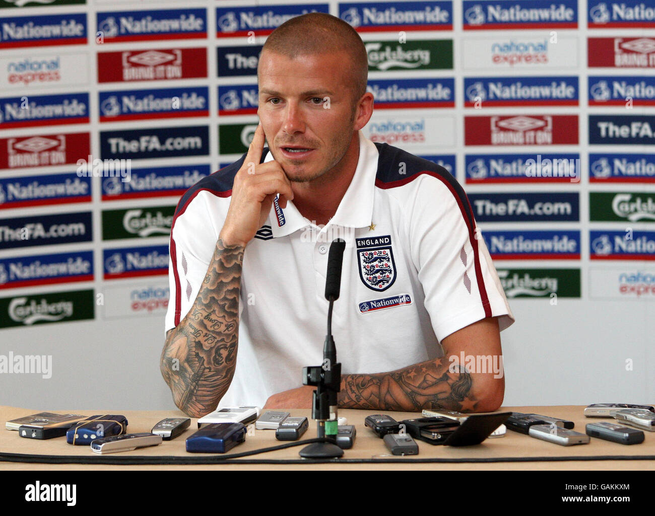 England's David Beckham during a Press Conference at The Grove Hotel ...
