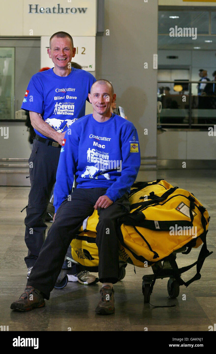 Blind runner Dave Heeley (left) and guide runner Malcolm Carr (right ...