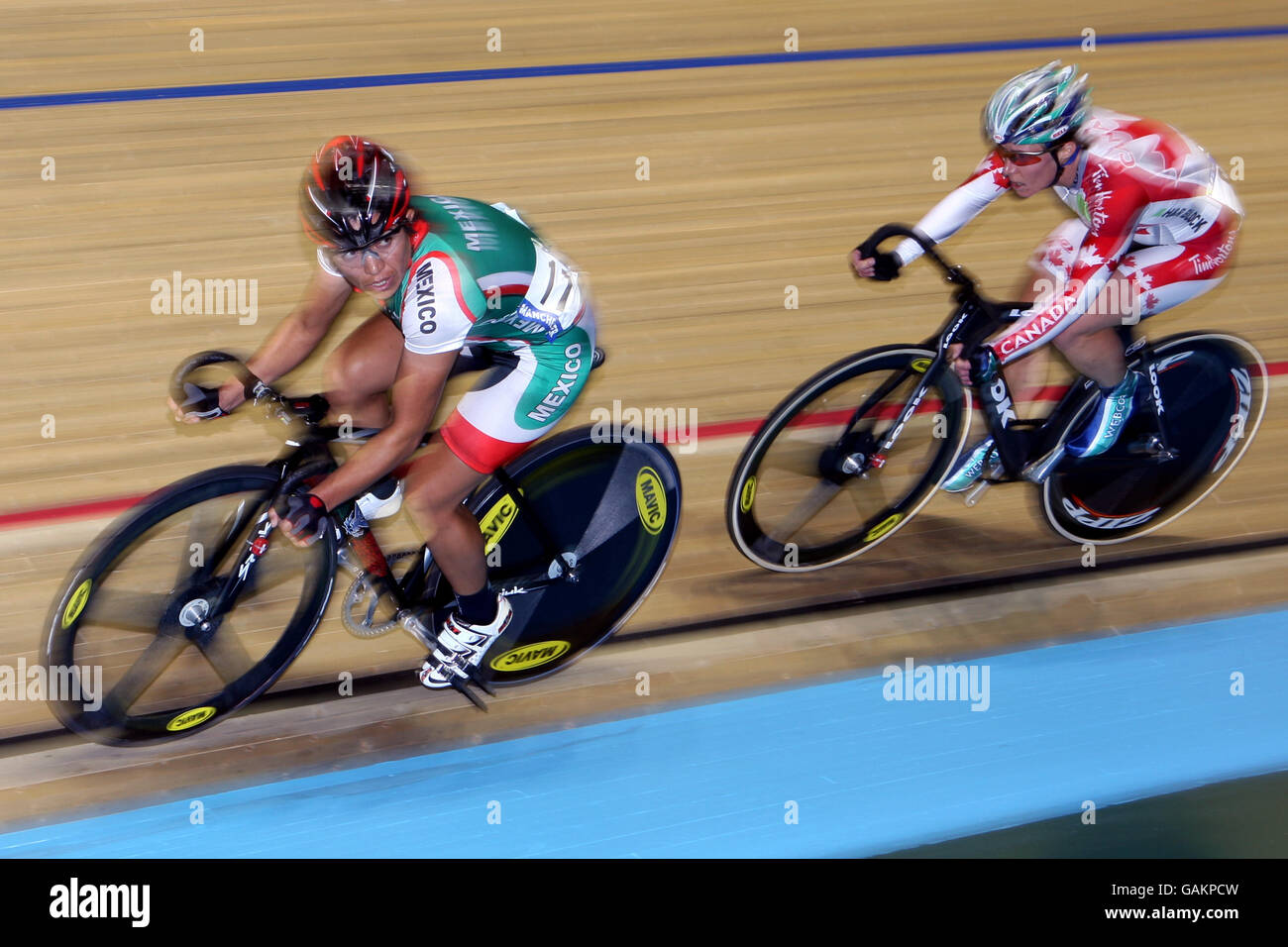 Mexico's Belem Guerrero Mendez (l) and Canada's Gina Grain in action during the Women's Points ...