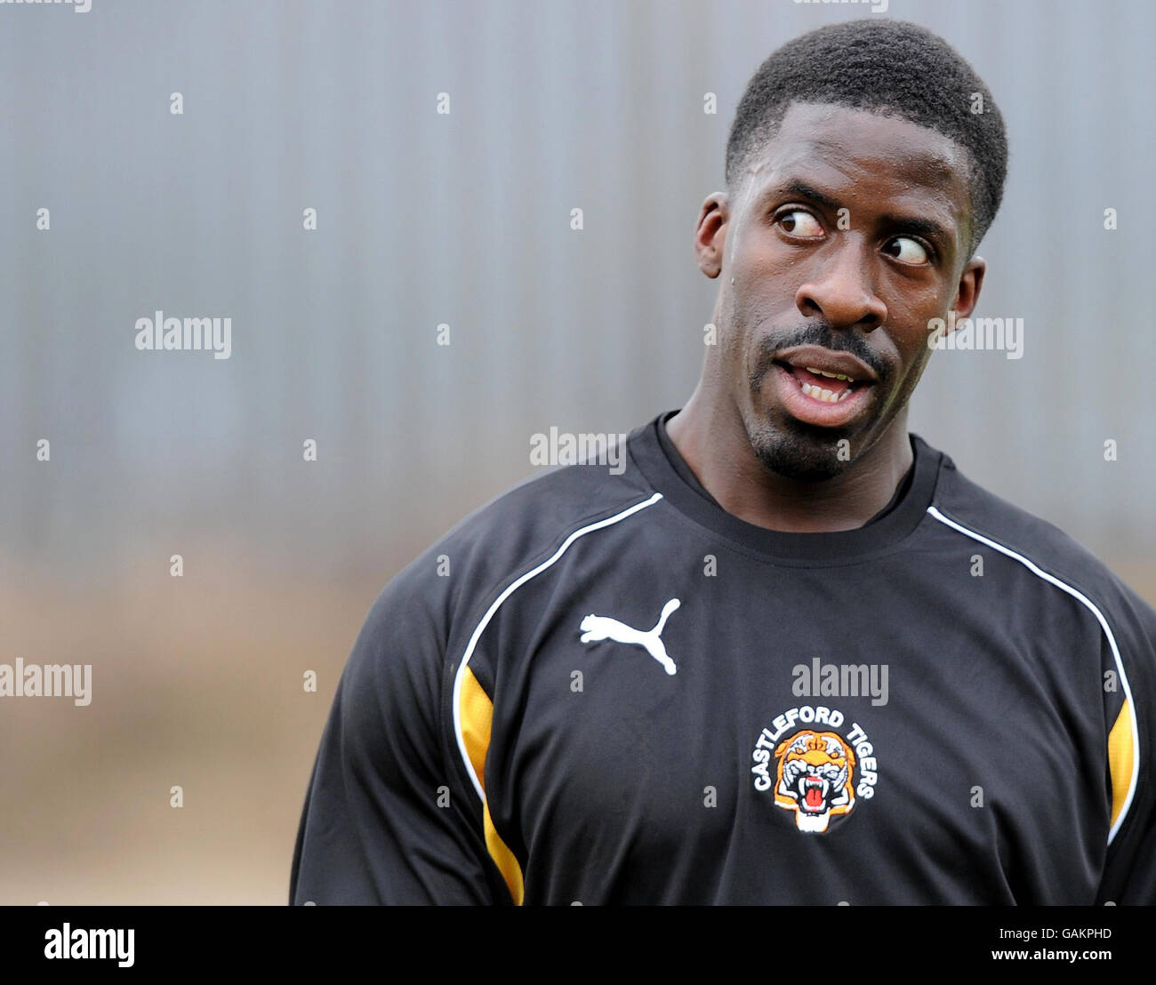Dwain Chambers trains with the Castleford Tigers during a training ...