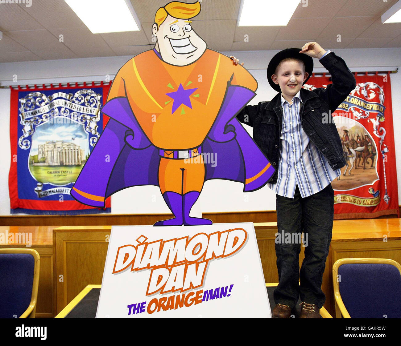 Steven Mitchell, a primary school pupil from Lisburn, with the Orange ...