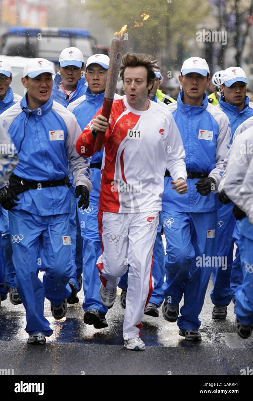 Beijing Olympics Torch Relay - London. The torch nears North Carridge ...