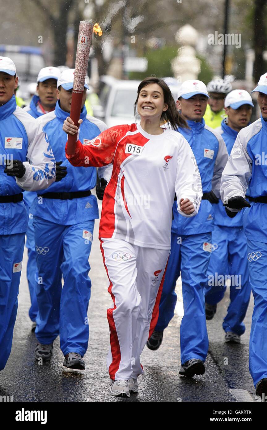 Beijing Olympics Torch Relay - London. The torch nears North Carridge ...