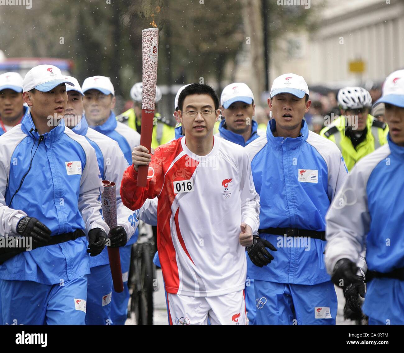 Beijing Olympics Torch Relay - London. The torch nears North Carridge ...