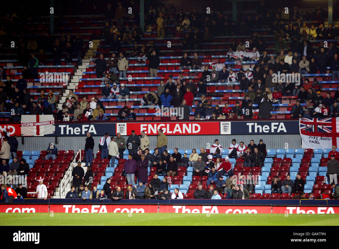 Only a few dejected England fans are left at the end of their teams ...