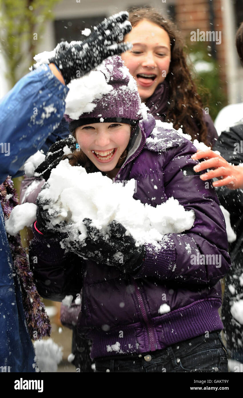 Snow hits the UK Stock Photo - Alamy