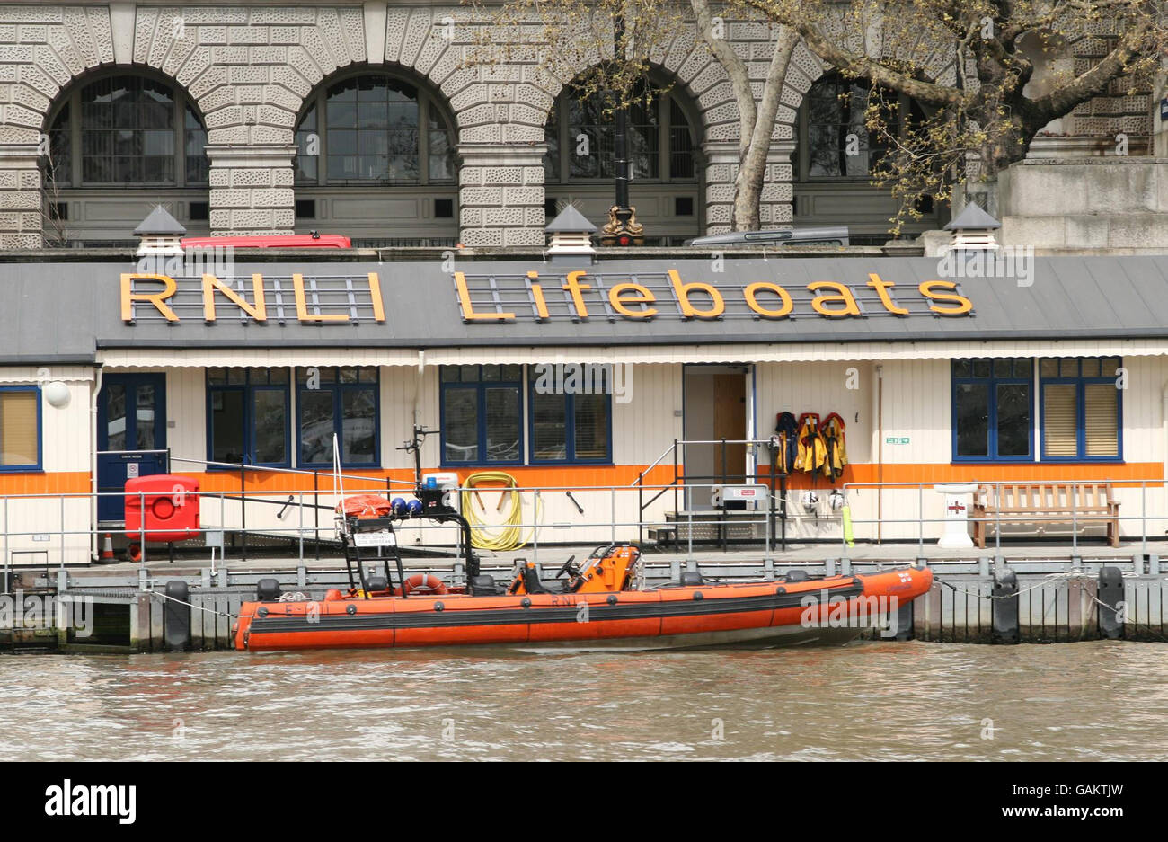 A general view of an RNLI Lifeboat station on the Thames, London Stock ...