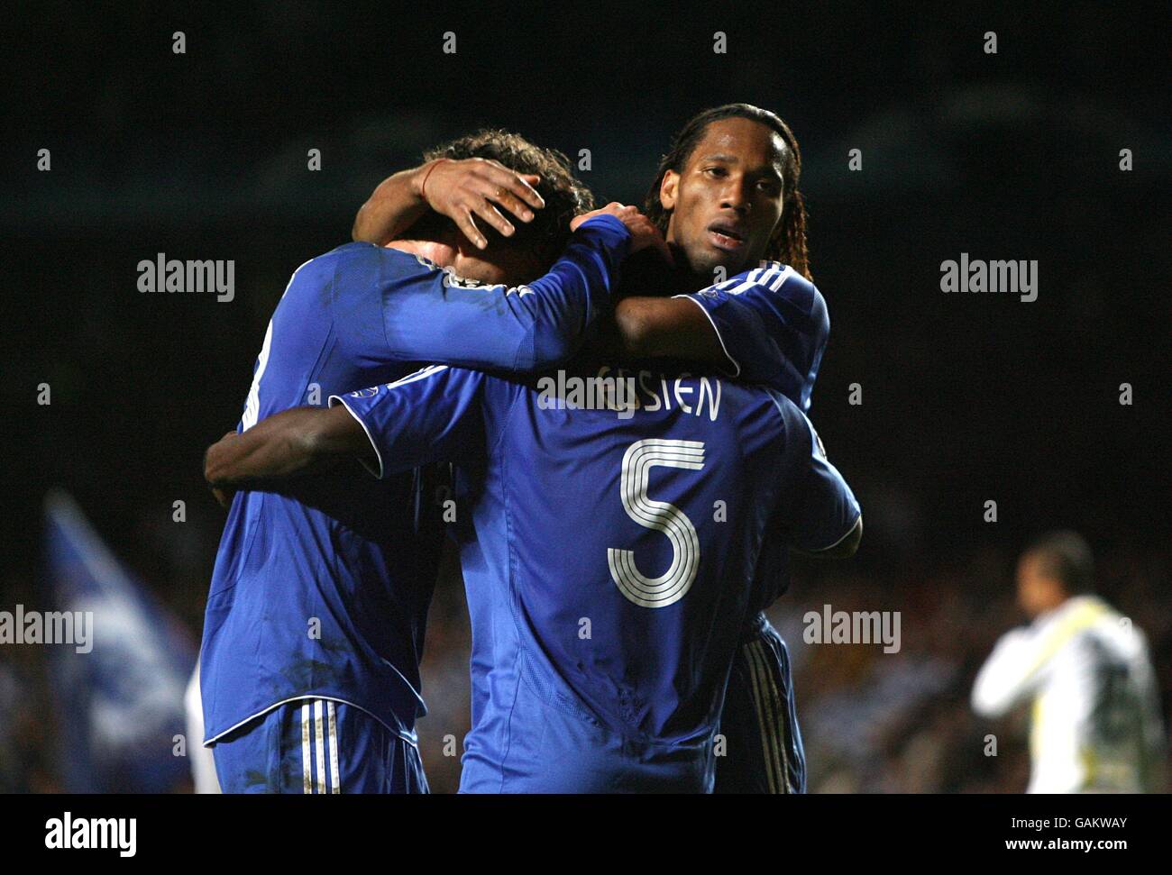 Chelsea's Michael Essien (5) celebrates getting the assist for teammate ...