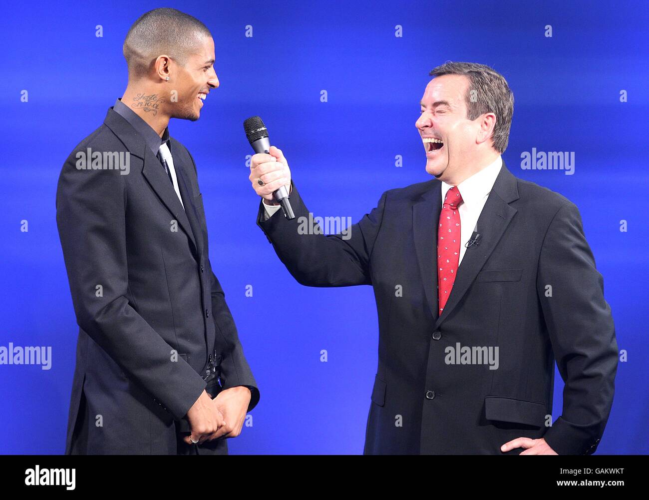 Leeds United's Jermaine Beckford with the award for FourFour Two player ...