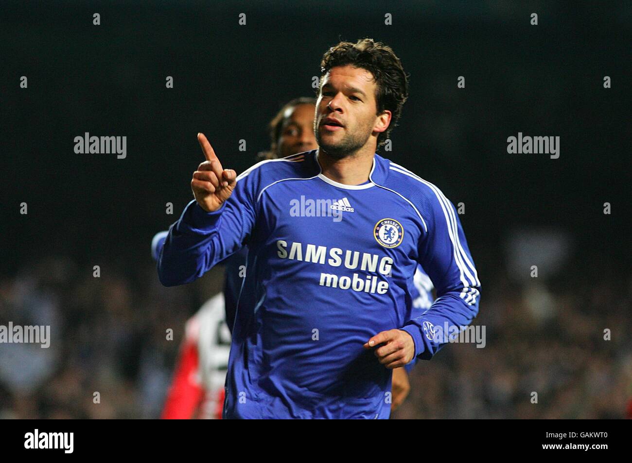 Chelseas michael ballack celebrates goal hi-res stock photography and ...