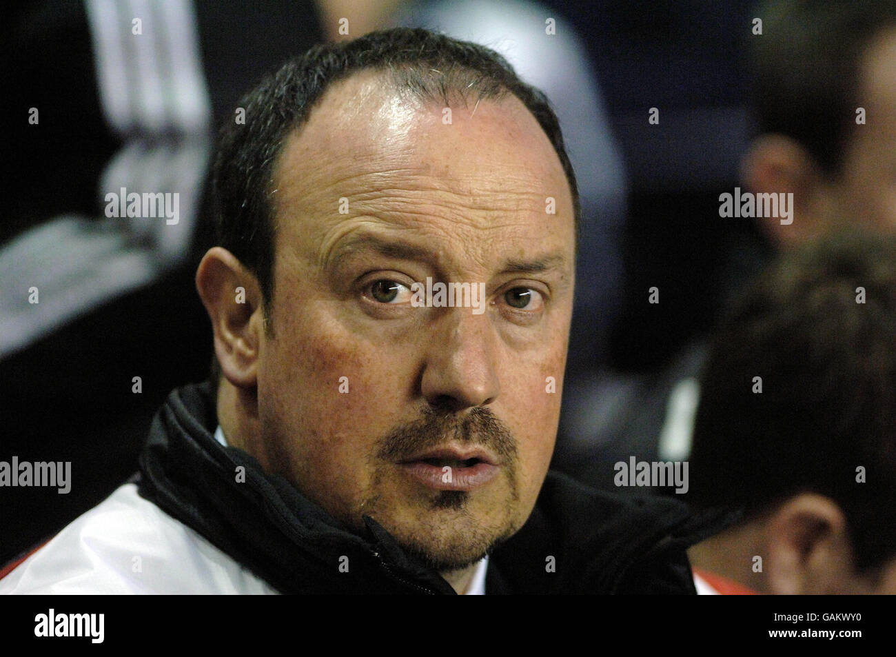 Liverpool manager rafa benitez before kick off hi-res stock photography ...
