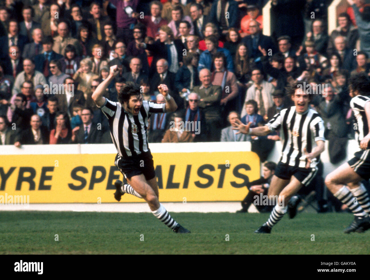 Newcastle uniteds malcolm macdonald celebrates one of his two goals hi ...