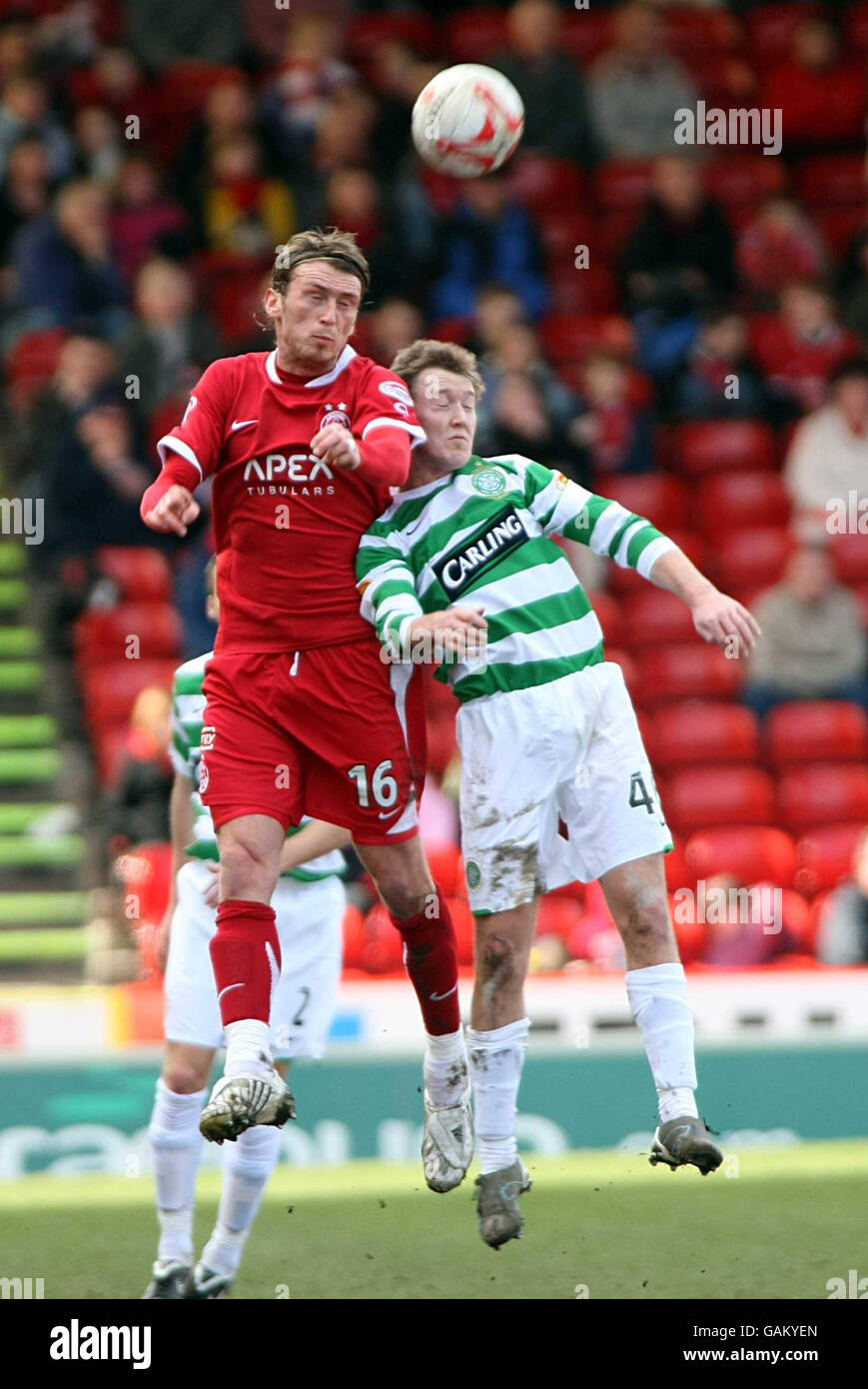 Aberdeen's Lee Miller and Celtic's Aiden McGeady during the Scottish ...
