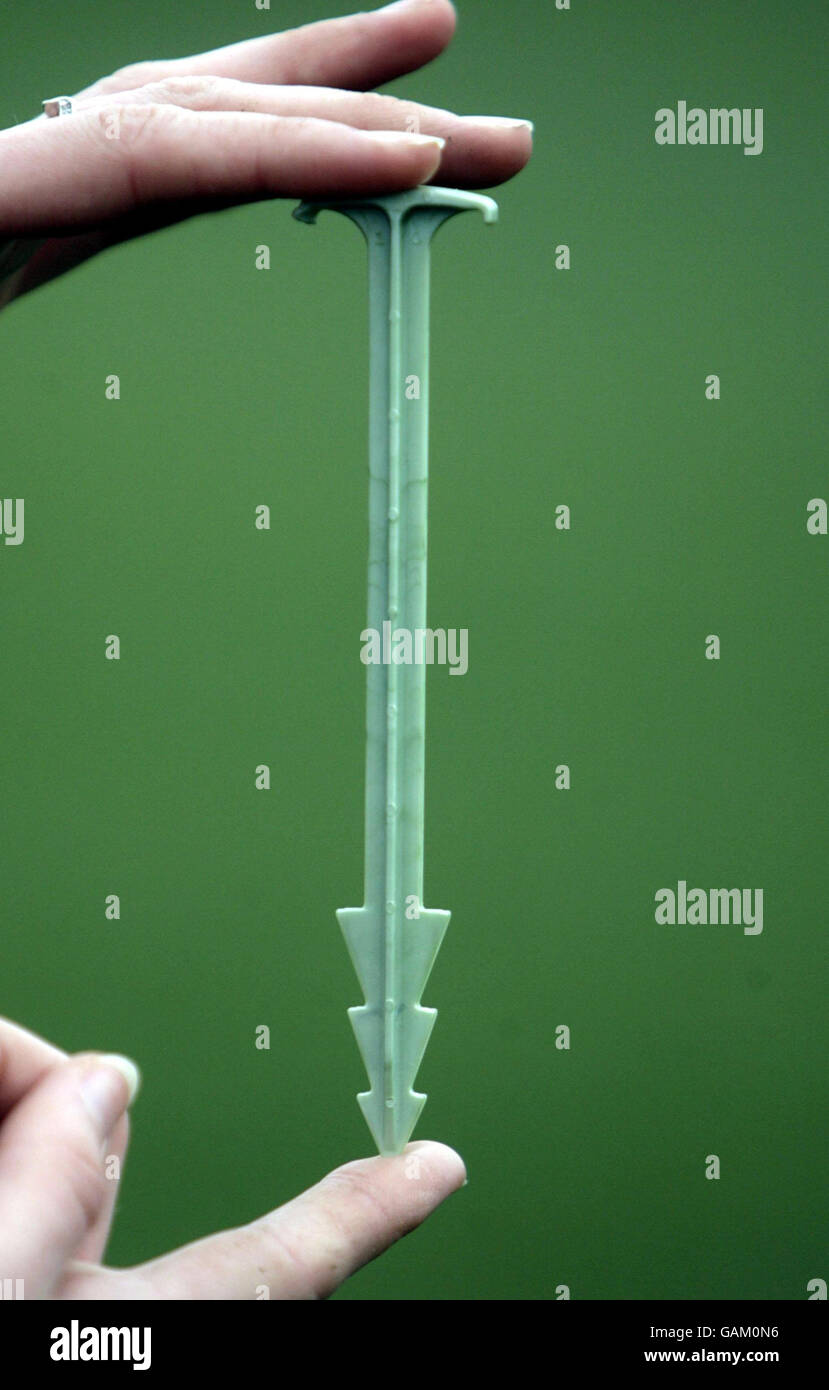 Showbiz green tent pegs hi-res stock photography and images - Alamy