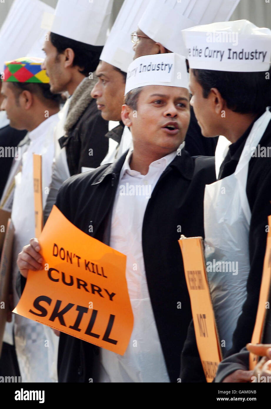 Indian restaurant bosses protest Stock Photo - Alamy