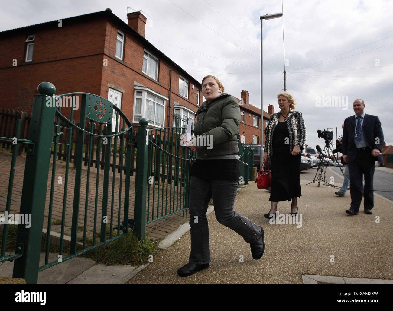 Karen Matthews (left) mother of Shannon Matthews, arrives back at her ...