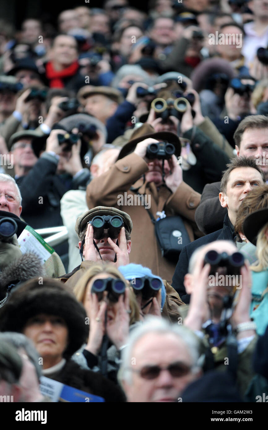 Spectators observe the racing from the stands hi-res stock photography ...