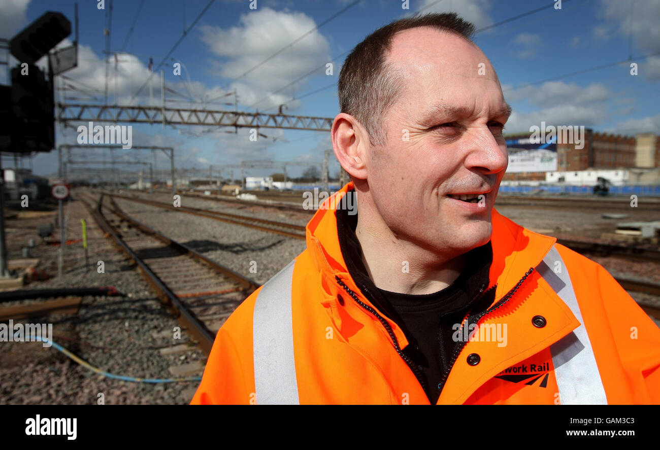 Network Rail CEO Iain Coucher during a visit to Rugby station as ...
