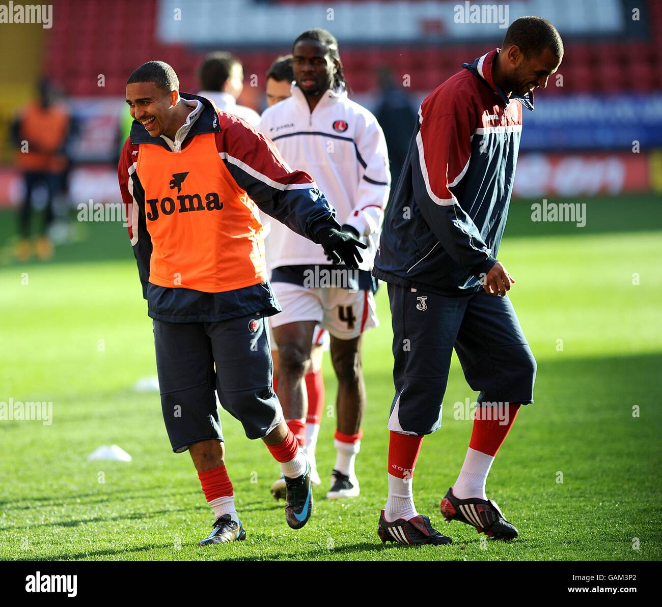 Charlton athletics jonathan fortune r and jerome thomas l hi-res stock ...