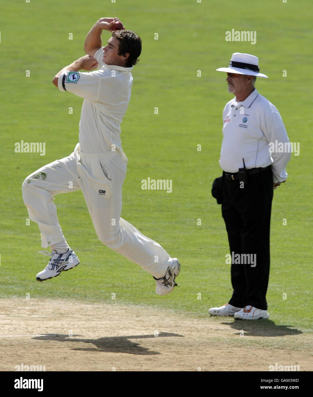 New zealands tim southee in action 3rd test mclean park hi-res stock ...