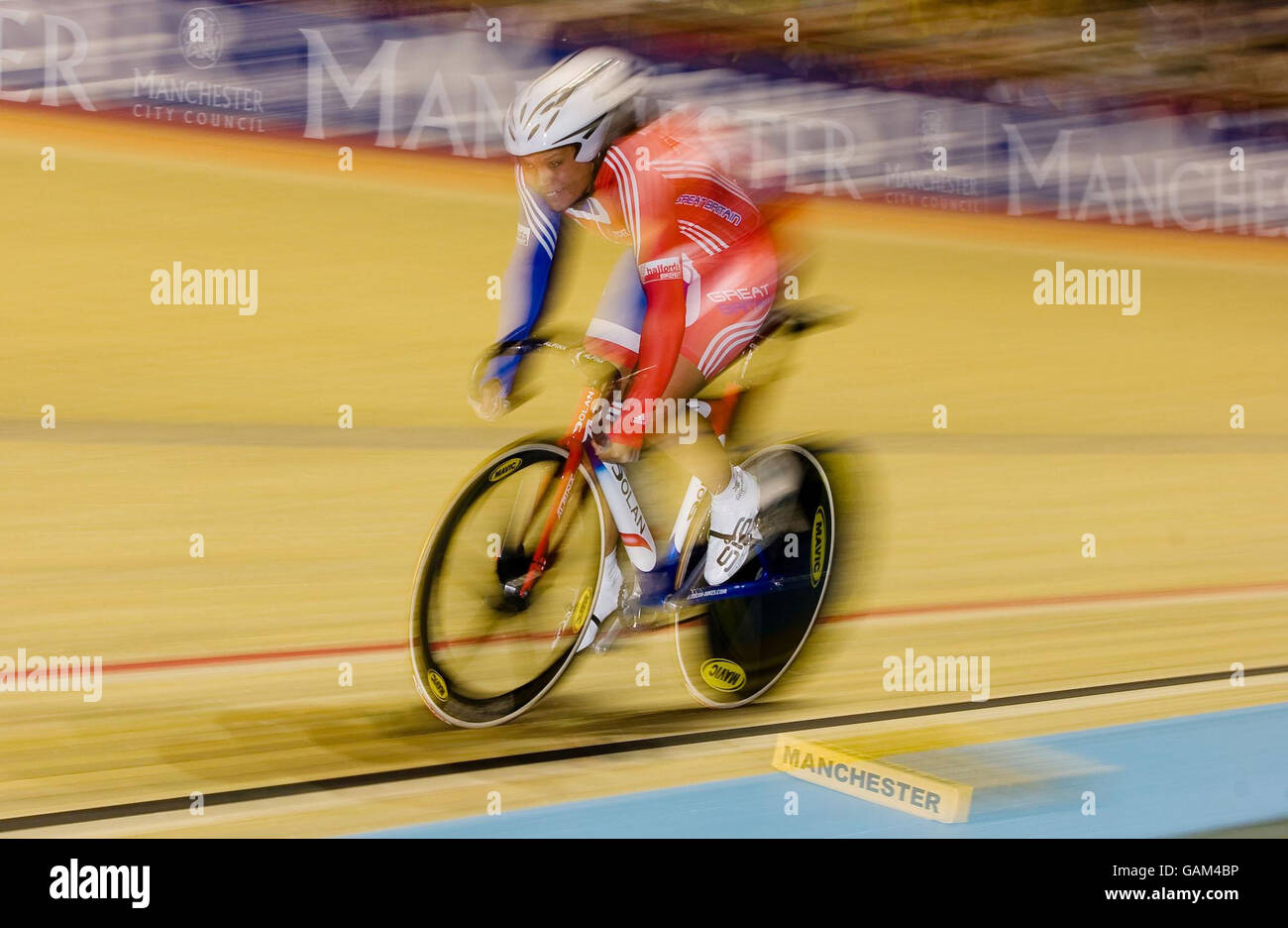 Great Britain's Shanaze Reade competes in the 500m time trial during ...