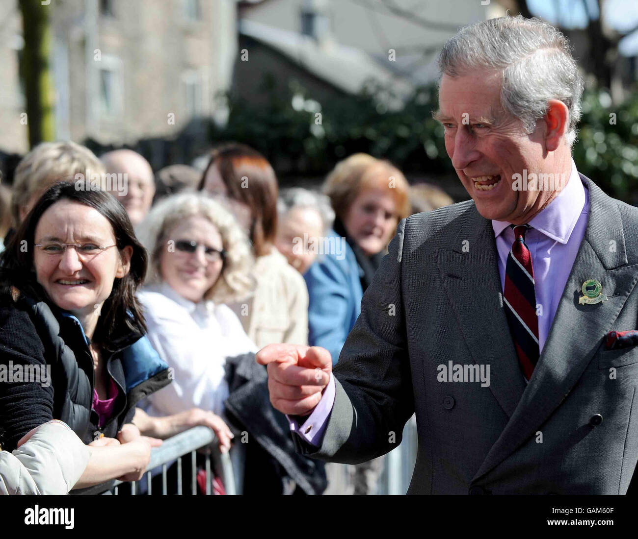 Prince Charles arriving at Booths Supermarket in Kendal, Cumbria where ...