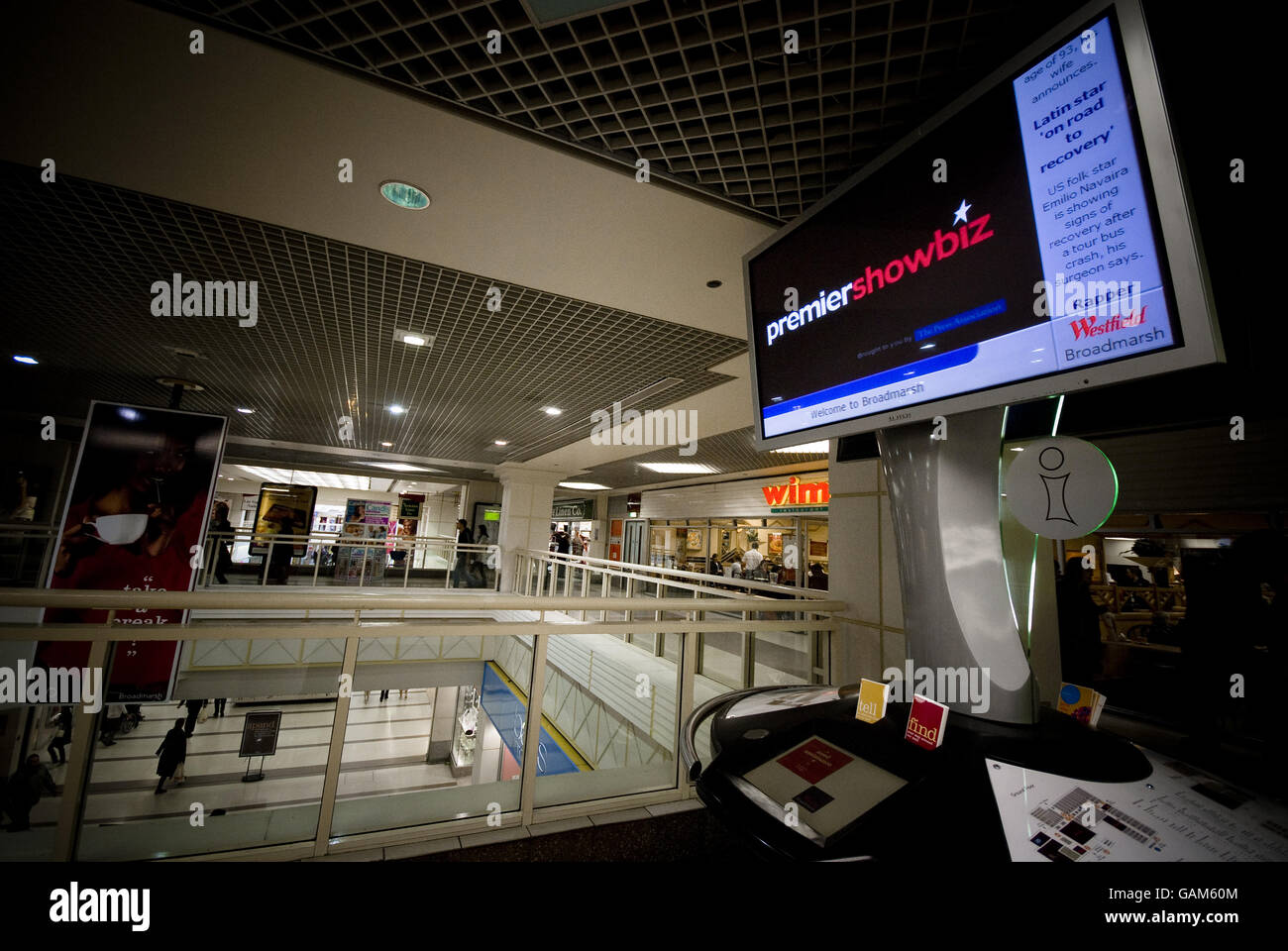 Premier Showbiz Information Pod Stock Photo - Alamy