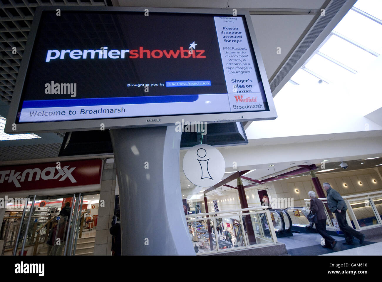 Premier Showbiz Information Pod Stock Photo - Alamy