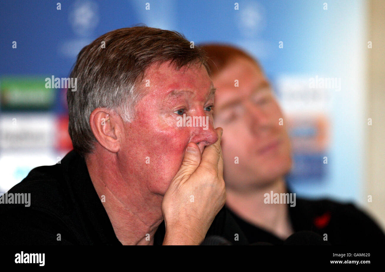 Manchester uniteds manager alex ferguson during the uefa champions ...