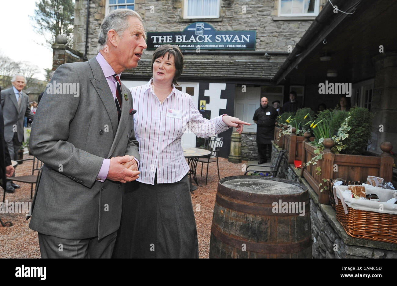 Prince Charles the 'Black Swan' pub in Ravenstonedale, Cumbria with ...