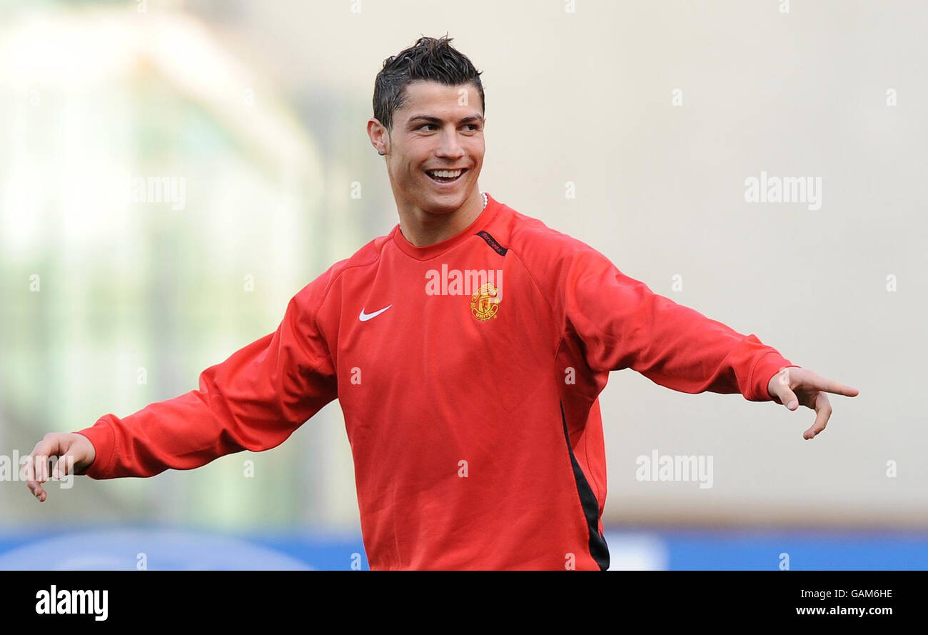 Manchester United's Cristiano Ronaldo during a training session at the ...