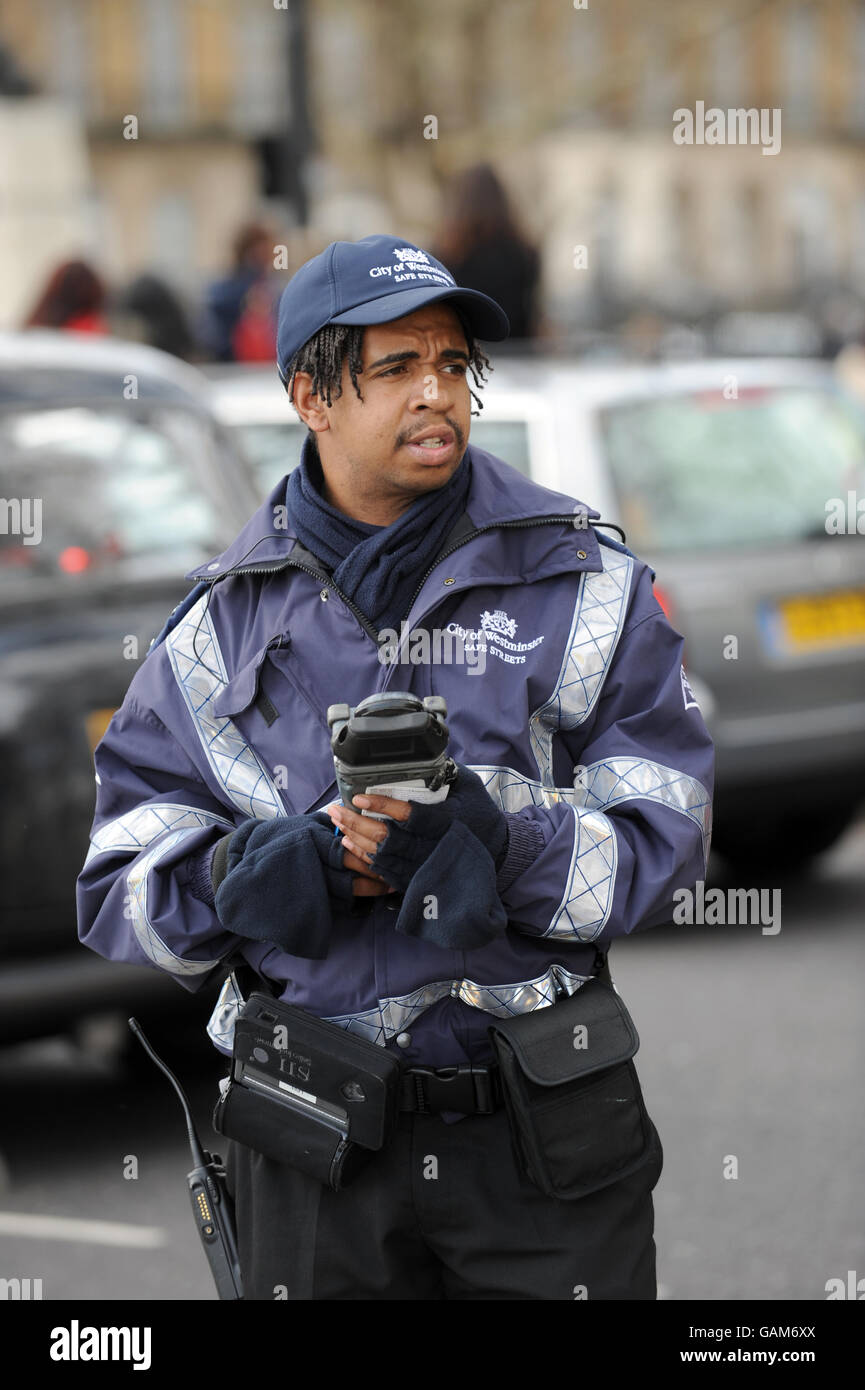 City of westminsters new style traffic wardens uniform hi-res stock ...