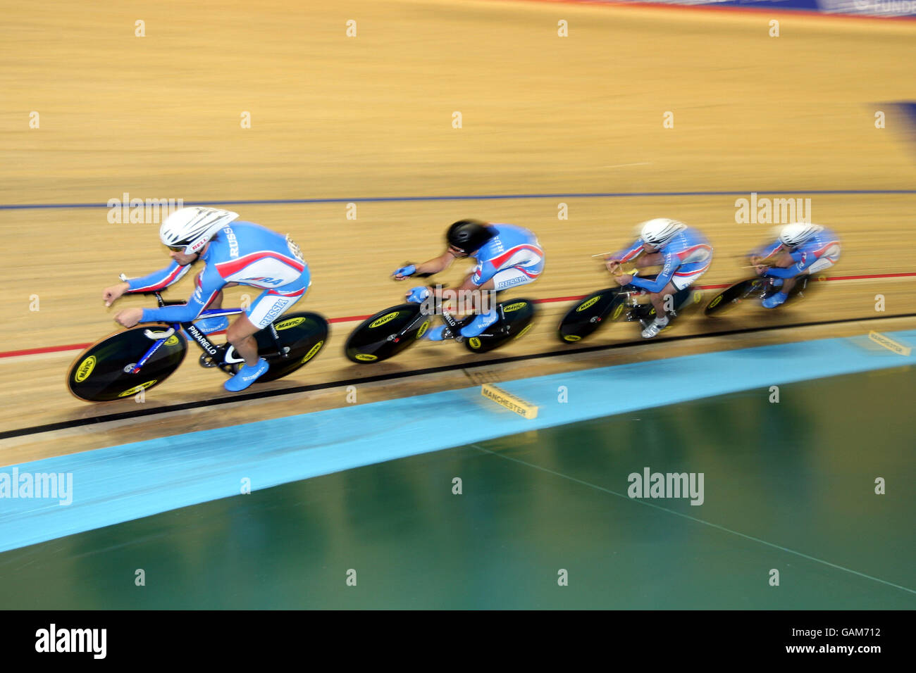 Russia's Mikhail Ignatiev, Alexei Markov, Alexander Petrovskiy and Alexander Serov in the men's ...