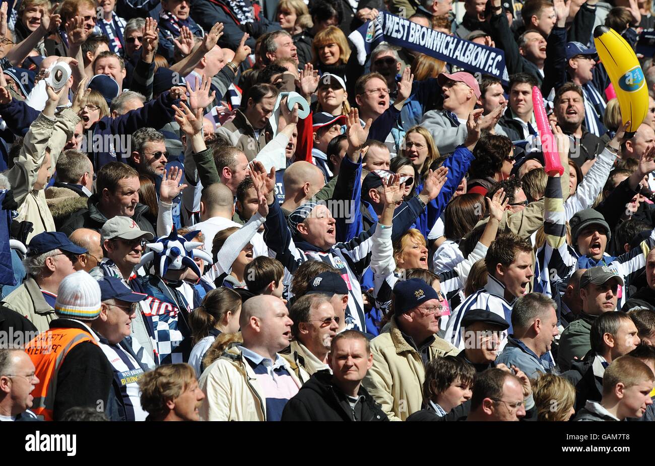 West Bromwich Albion fans cheer on their side in the stands Stock Photo ...