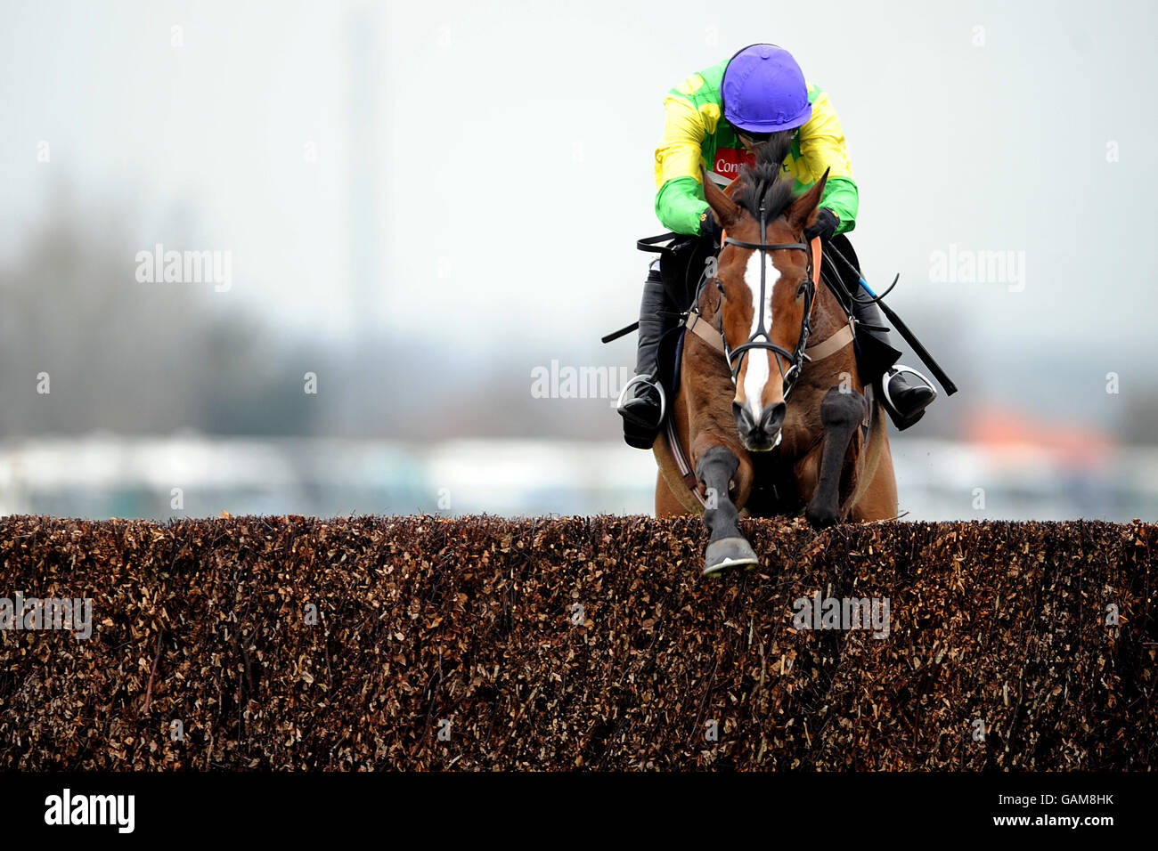 Jockey Ruby Walsh on Kauto Star jumps in the totesport Bowl Chase at ...