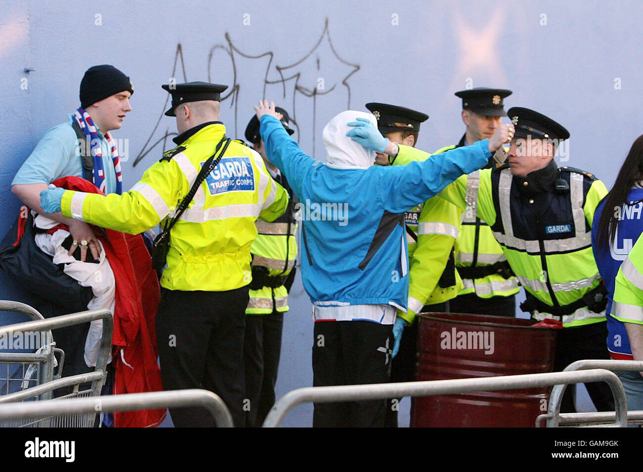 Fans being searched by Garda before trouble flared amongst supporters ...