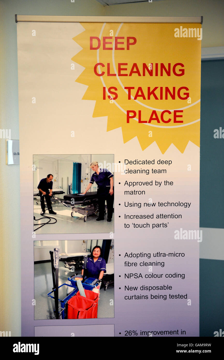 Stock images of a Deep Clean sign at the Royal Free Hospital in London ...