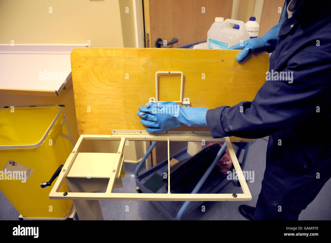 Stock images of a Deep Clean team cleaning a hospital room at the Royal ...
