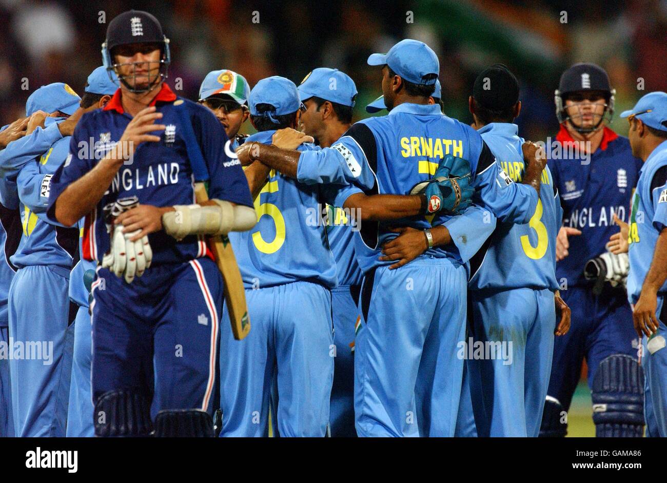 Cricket - World Cup 2003 - England v India.. India celebrate their win ...