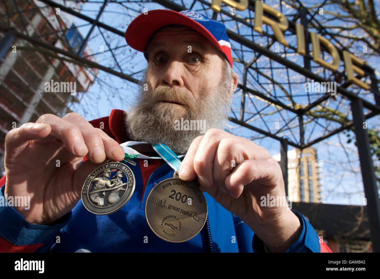 Buster Martin training for London marathon Stock Photo - Alamy