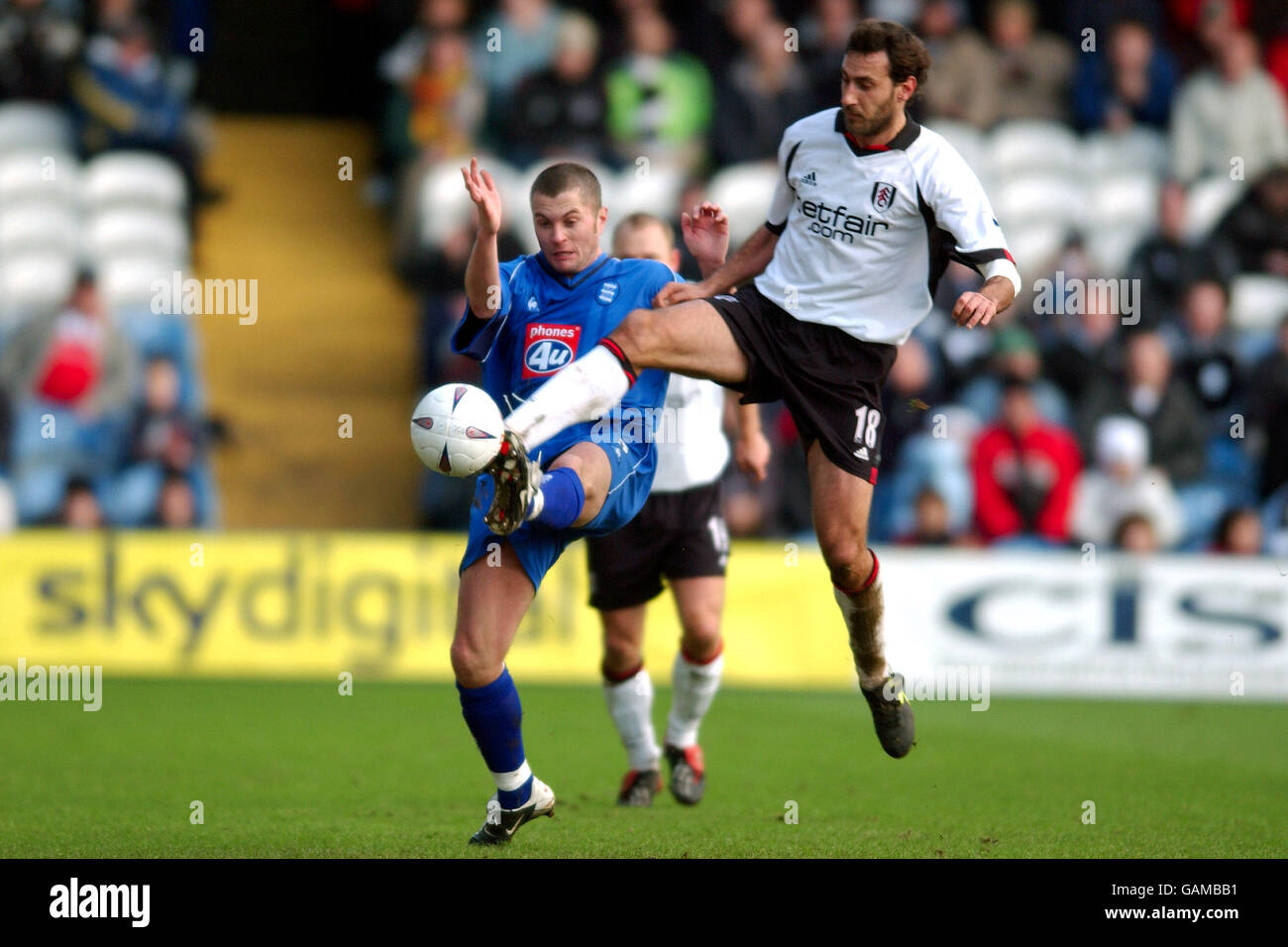 Fulham's Sylvain Legwinski and Martin Grainger of Birmingham City ...