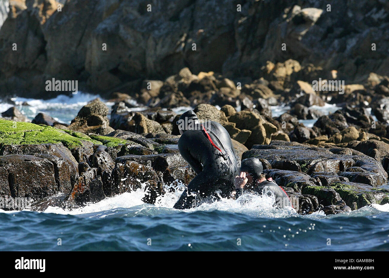 (From left to right) David Walliams, James Cracknell and Greg Whyte ...