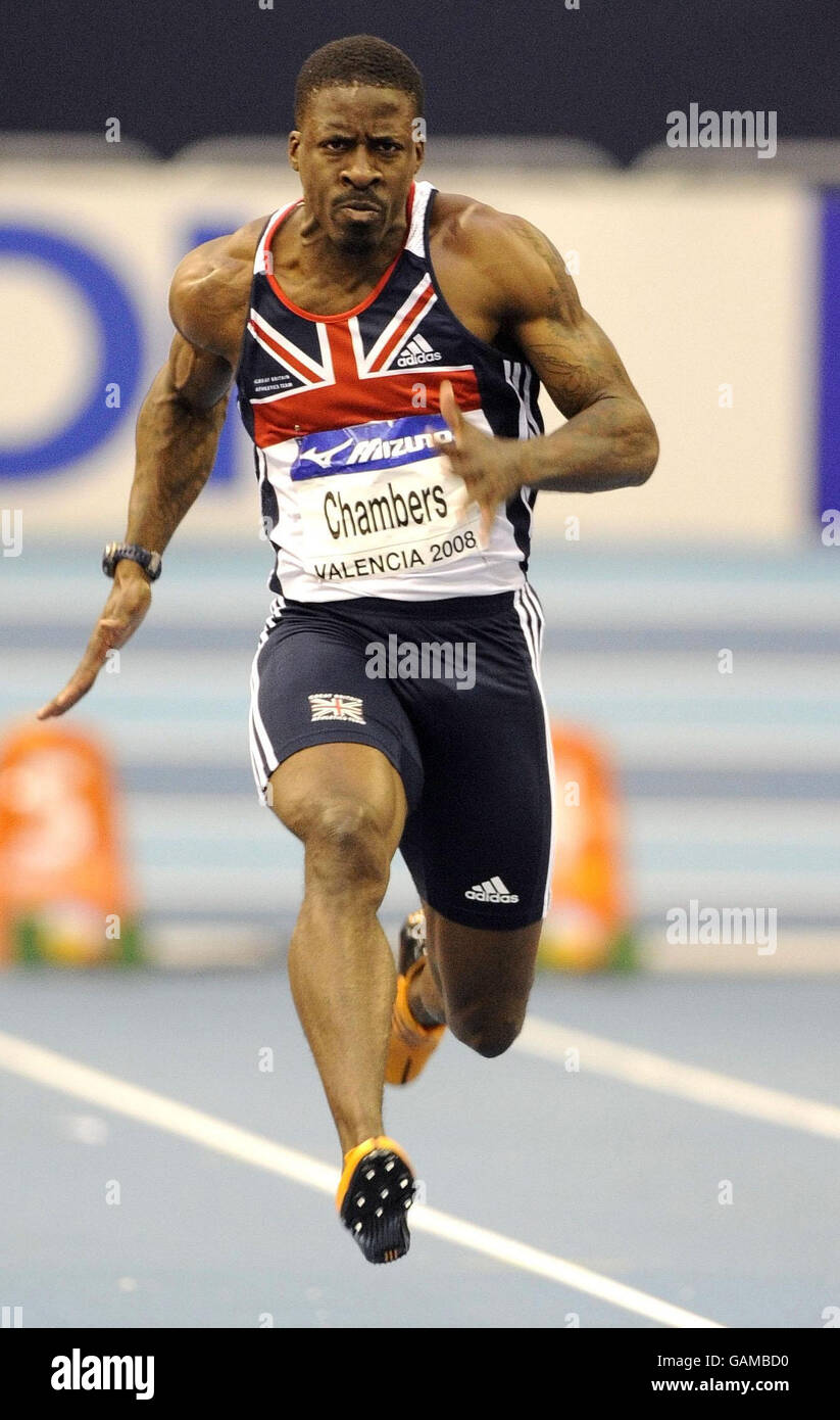 Great Britain's Dwain Chambers blasts away to win his semi final of the ...