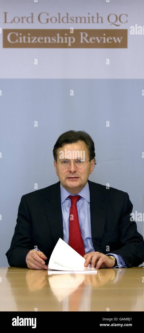 Former Attorney General Lord Goldsmith poses for the media after ...